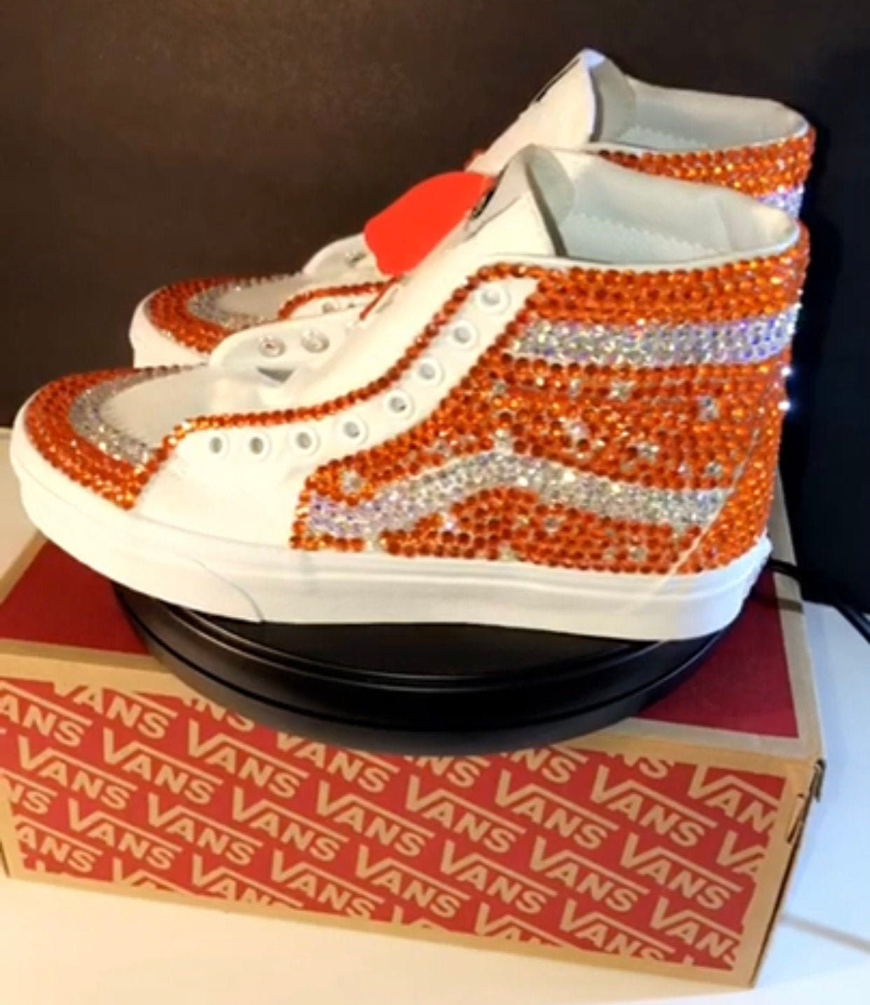 High-Top Custom Rhinestone Vans Sneakers | Etsy