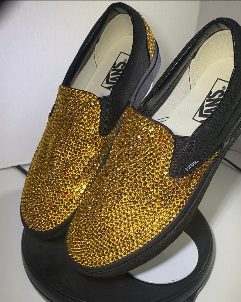 High-top Custom Rhinestone Vans Sneakers - Etsy