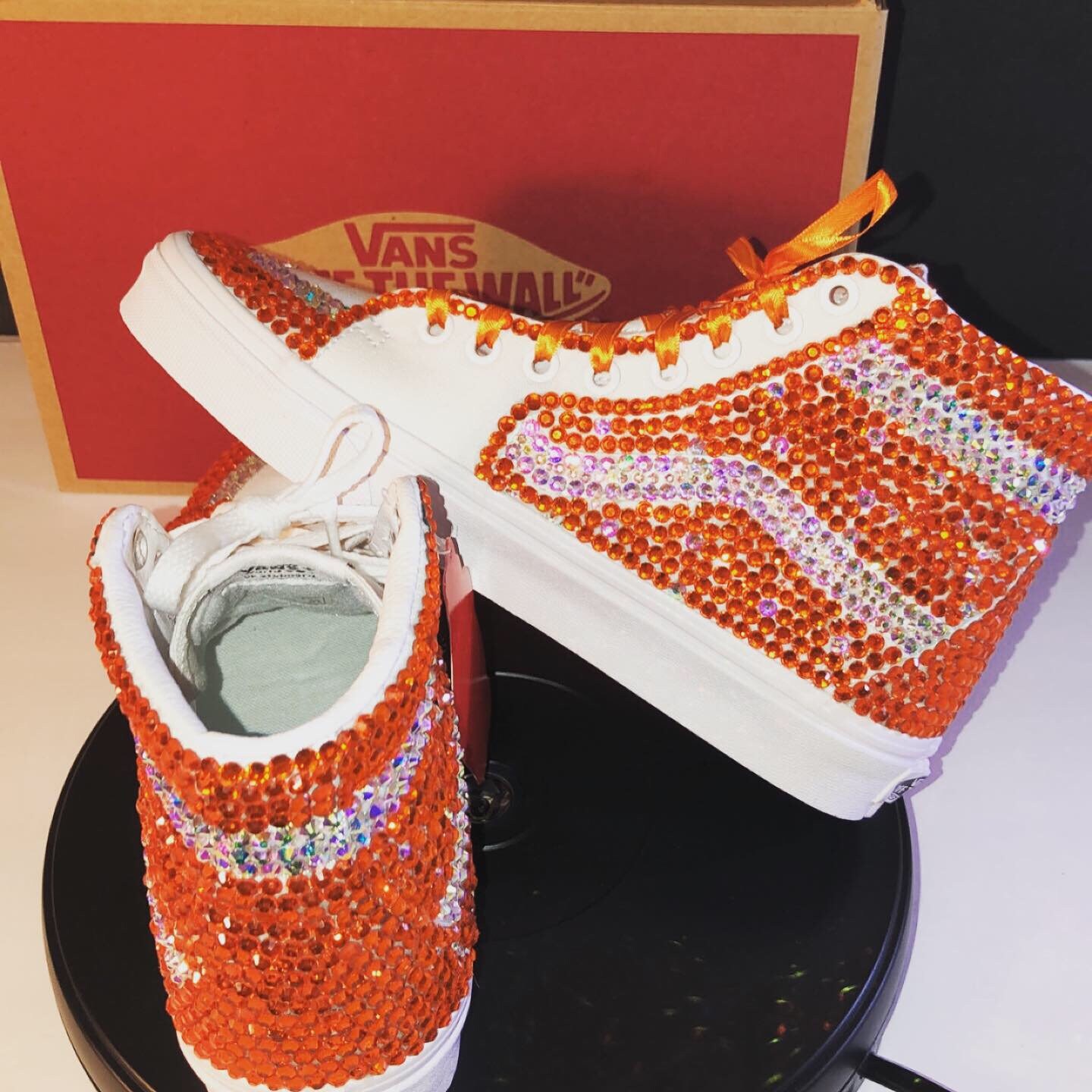 High-Top Custom Rhinestone Vans Sneakers | Etsy