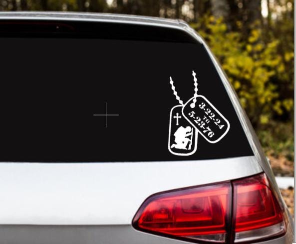 Veteran Military Remembrance Car Window Vinyl Decals in Memory of ...