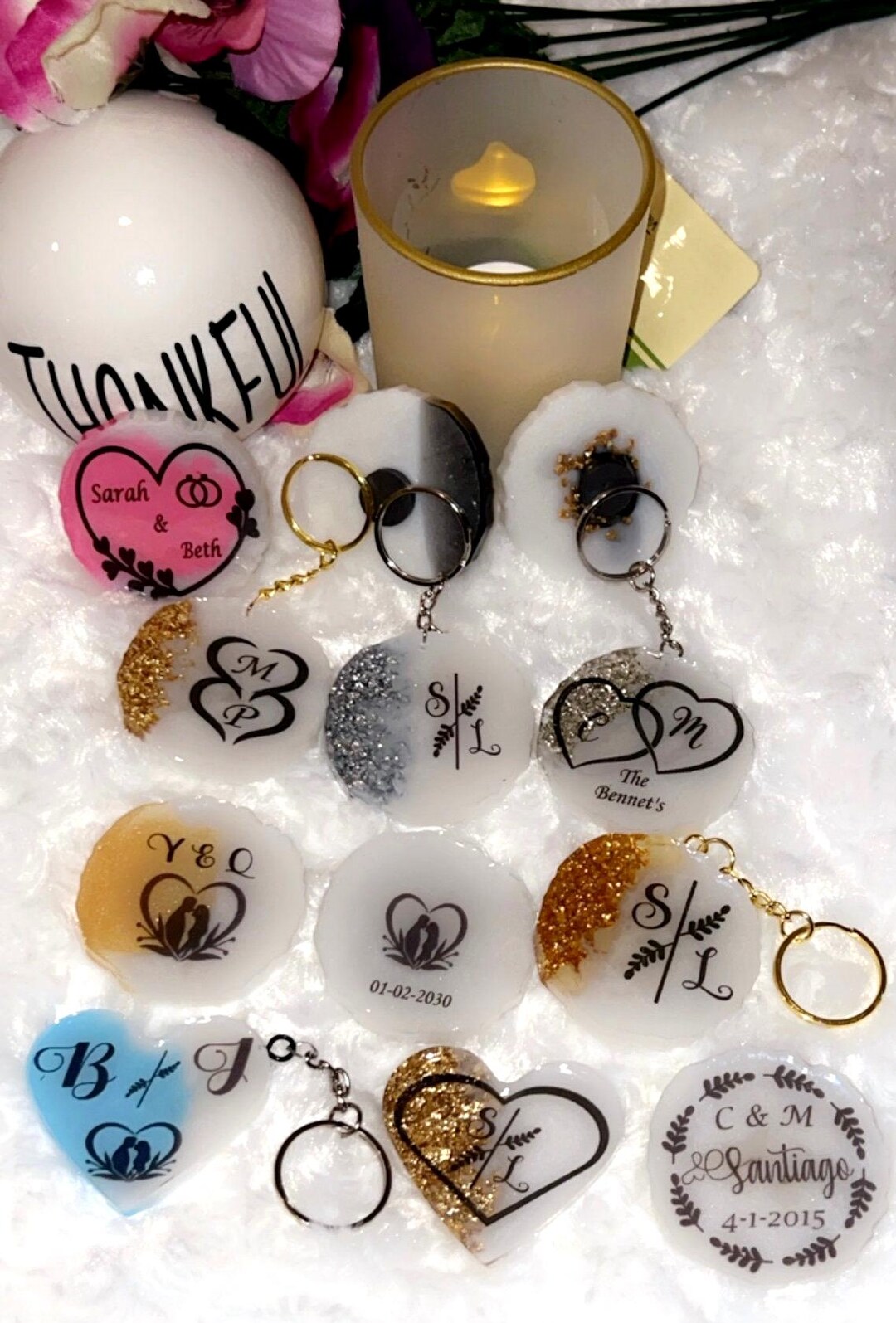 Custom Resin Wedding Favor Invitation, Personalized Wedding Party Guest ...