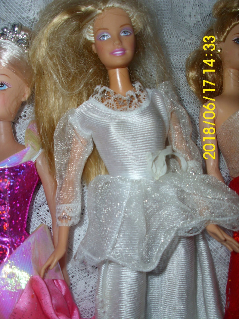 Mattel Barbie Trio in Princess Gowns Deep Pink on Pink White - Etsy