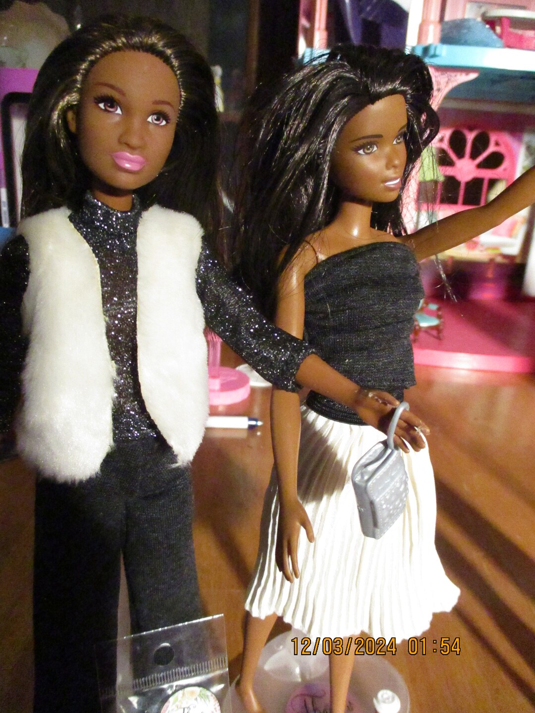 Mattel Barbie Friends Francine Gail Black White Outfits Kitty Cat Stars ...