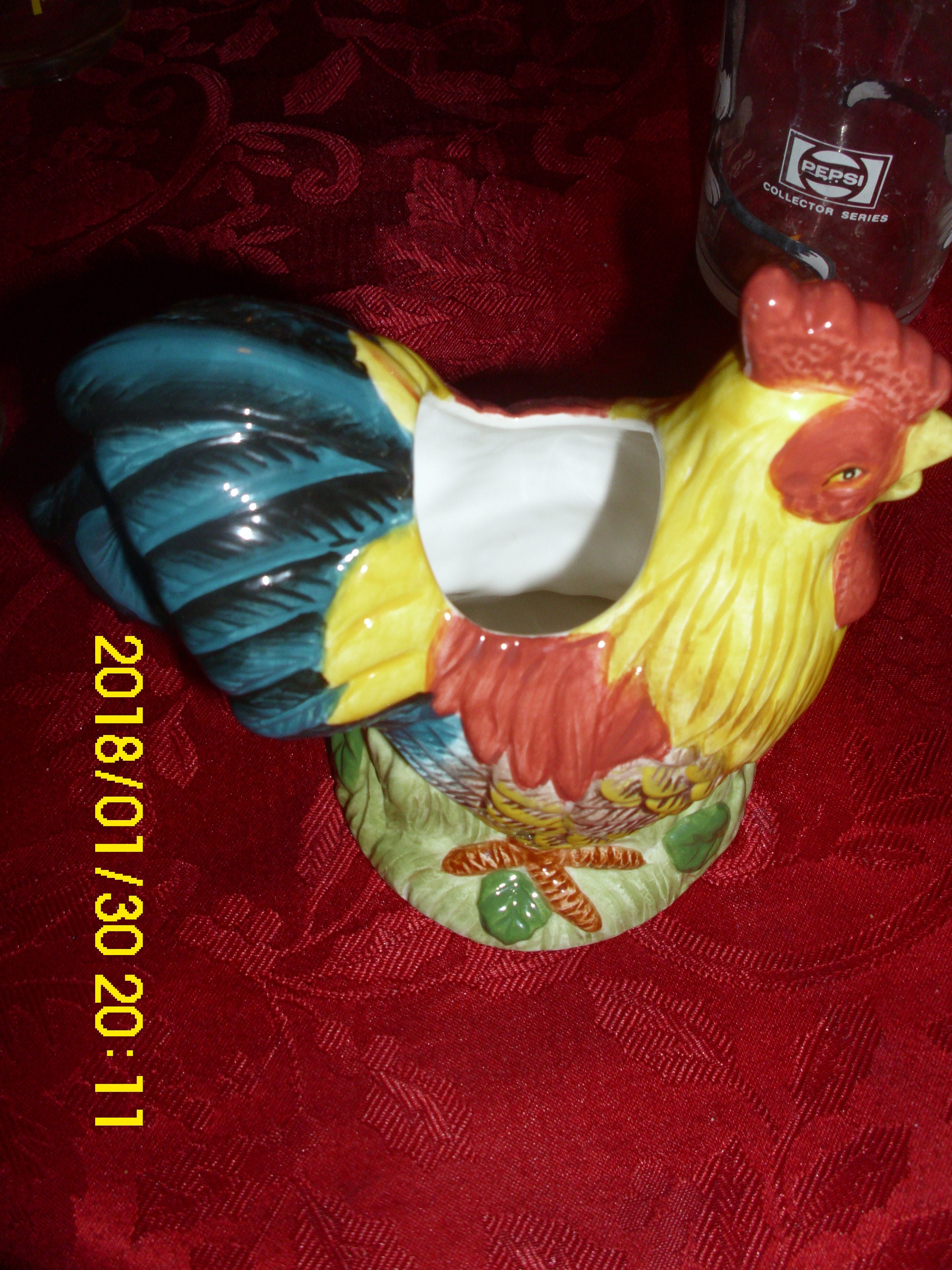 Ceramic Roosters 2 Roosters Colorful Kitchen Trinket Holders | Etsy