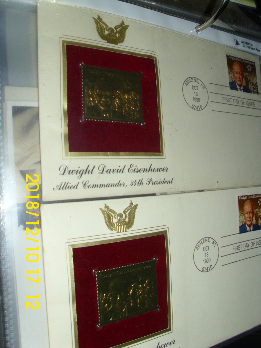 President Dwight D. Eisenhower Gold Stamp USPS Vintage Stamp First Day ...