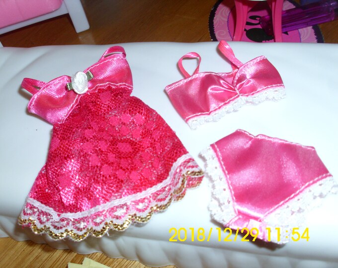 Doll Clothes LINGERIE 3 Pc Sets Bra Panty Lingerie Slip Gown Various ...