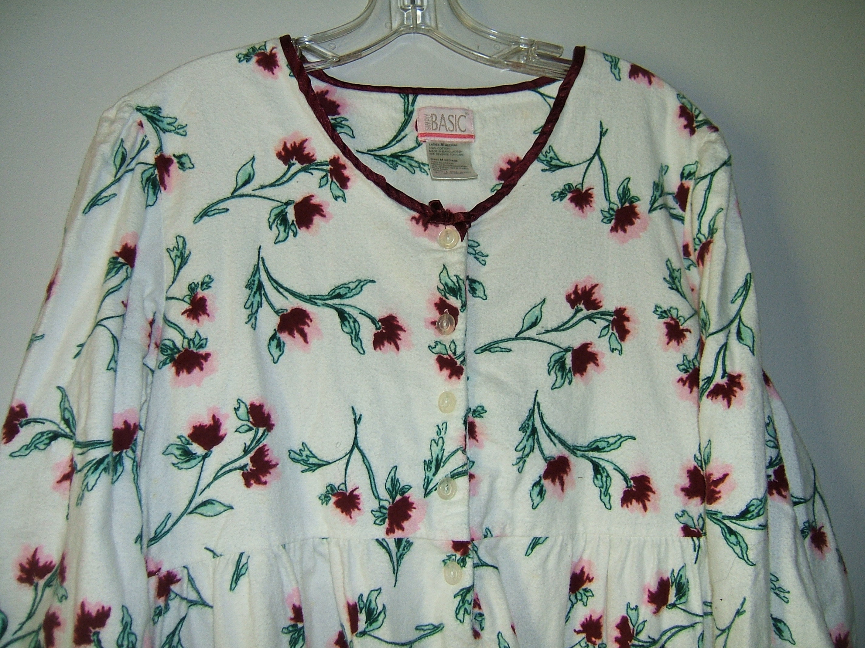 Vintage Simply Basic 100% Cotton Nightgown Size Medium - Etsy