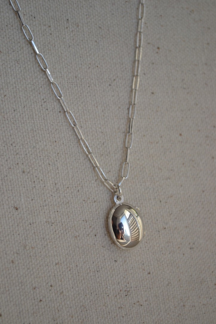 Locket Necklace Silver Locket Silver Layering Necklace - Etsy