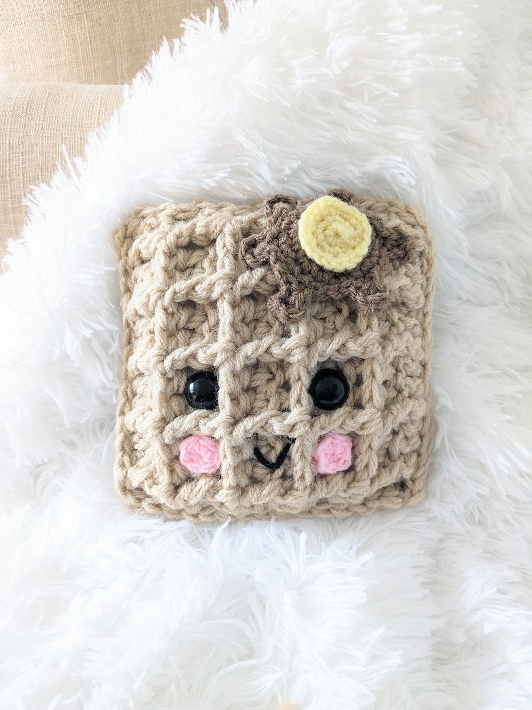 Kawaii Crochet Waffle Plush - Etsy
