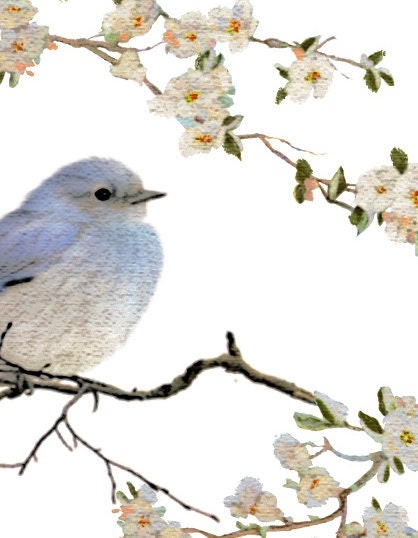 Printable Image Transfer Vintage Bird Delicate Elegant | Etsy