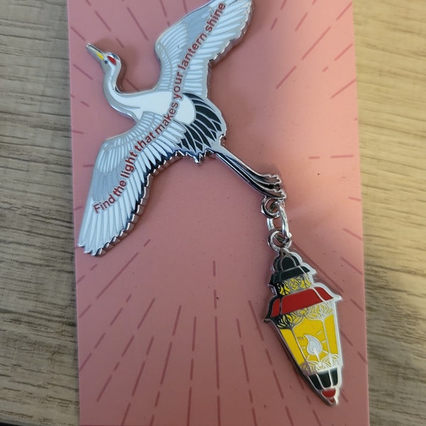 Crane Enamel Pin - Etsy