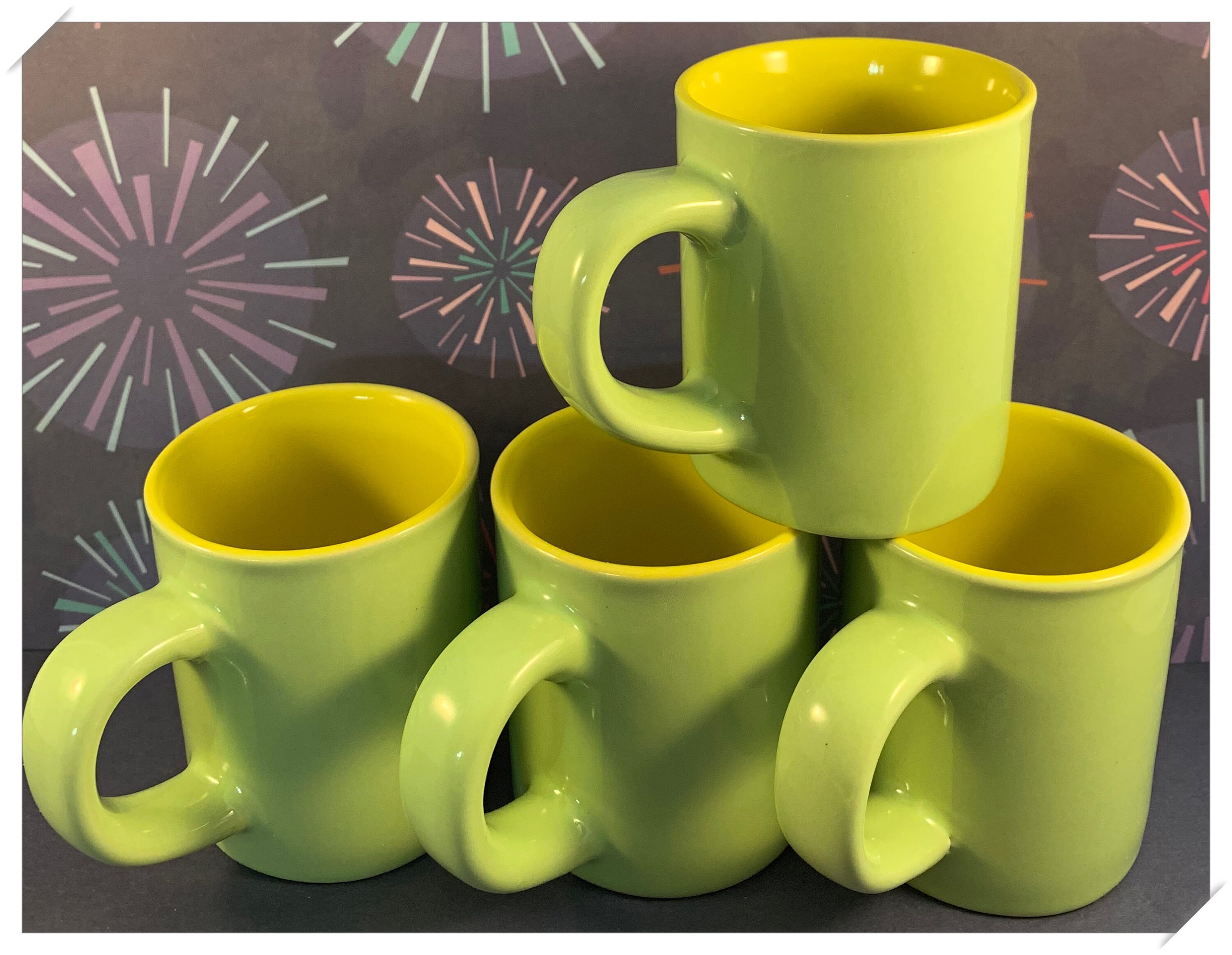 Espresso Small Mugs - Set of 4 – 2.44oz/ 70ml – Cool Bicolor Pastel ...
