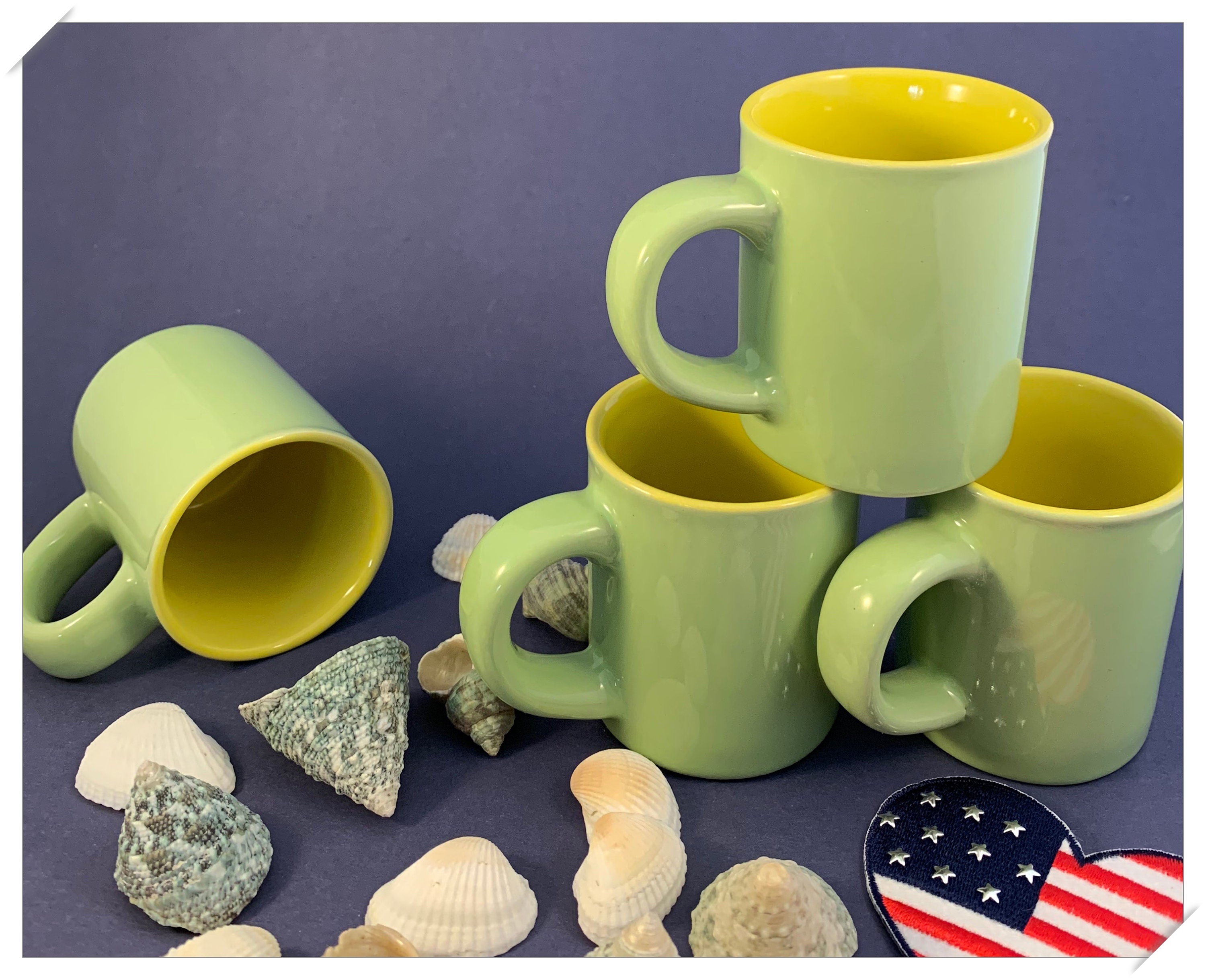 Espresso Small Mugs - Set of 4 – 2.44oz/ 70ml – Cool Bicolor Pastel ...