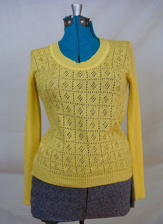 Lightweight Knit Peek-a-boo Sweater Small | Etsy