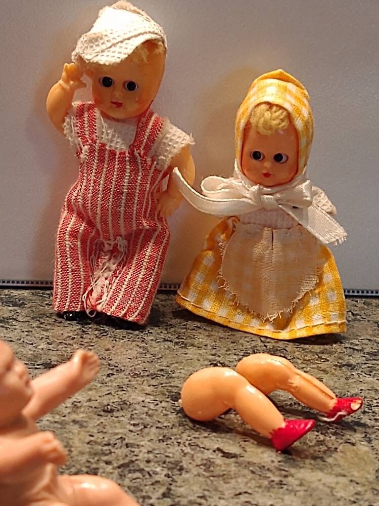 Gift for her 1950s doll Tiny Vintage doll Small vintage plastic doll ...