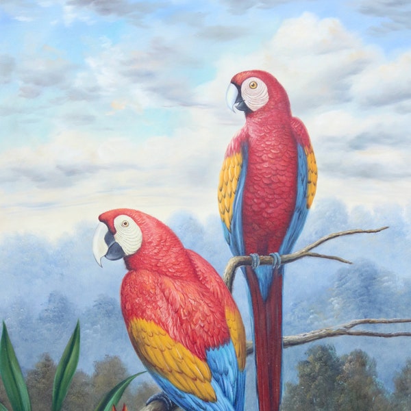 Hand Painted Parrot - Etsy