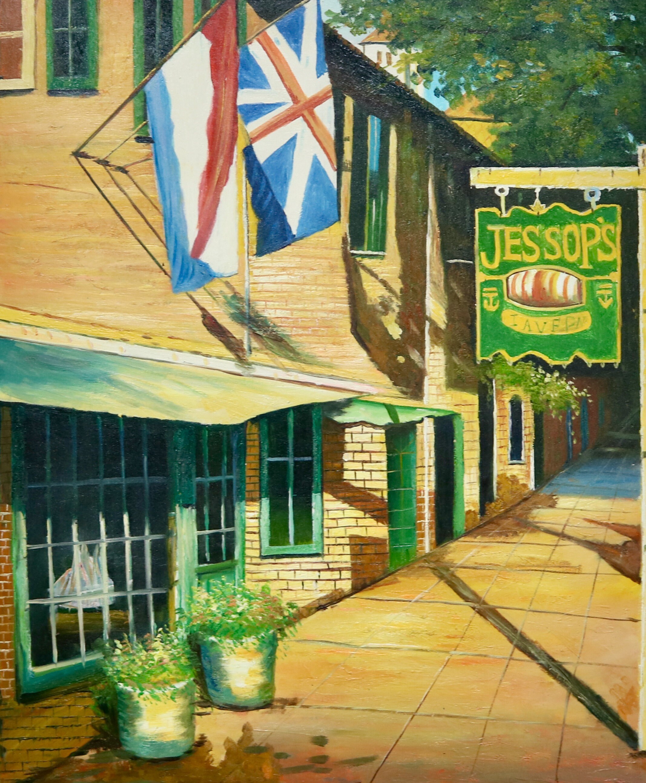 Storefront, Cityscape 20" X 24" Oil Painting on Canvas 100% Hand ...