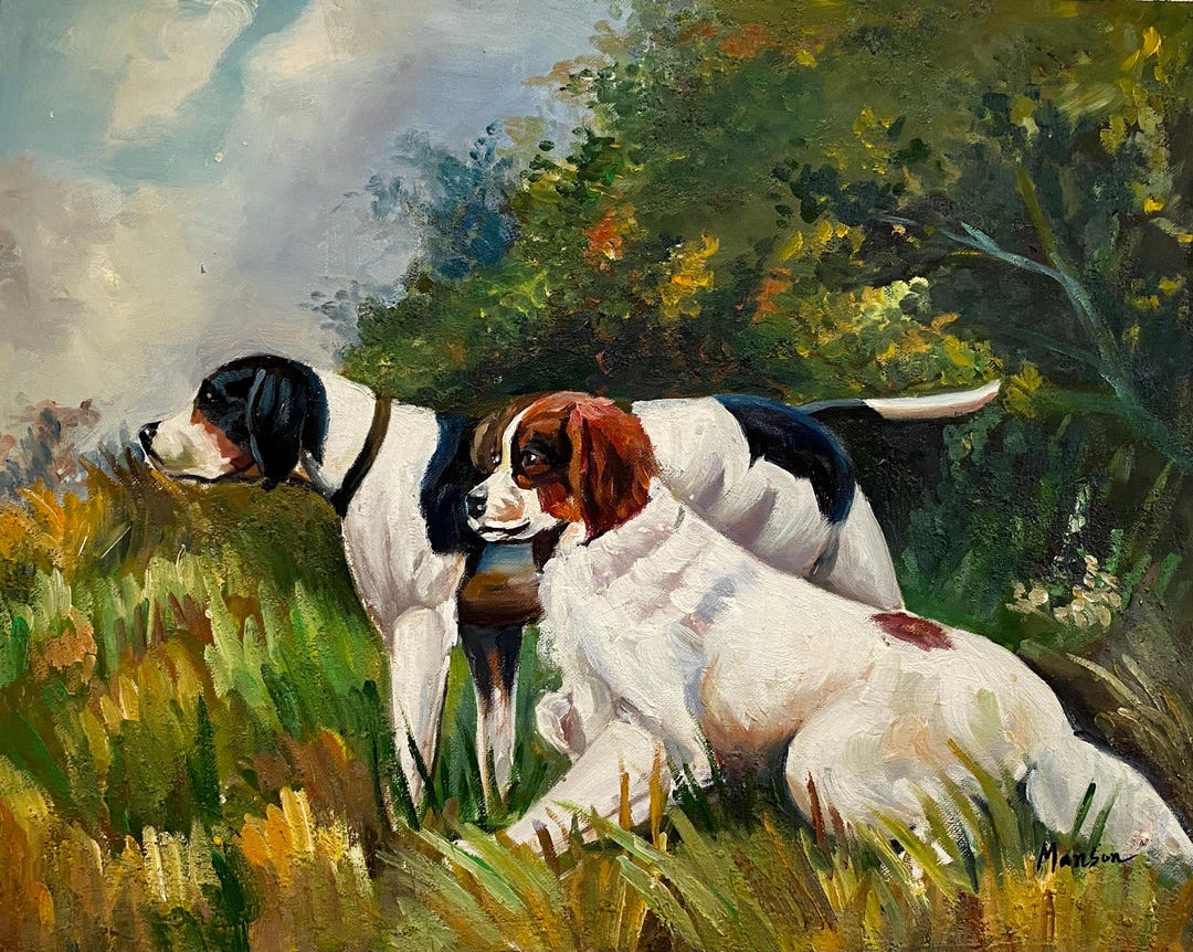 English Pointer Dog, Brittany Spaniel, Hunting Dogs, Animal Painting 12 ...