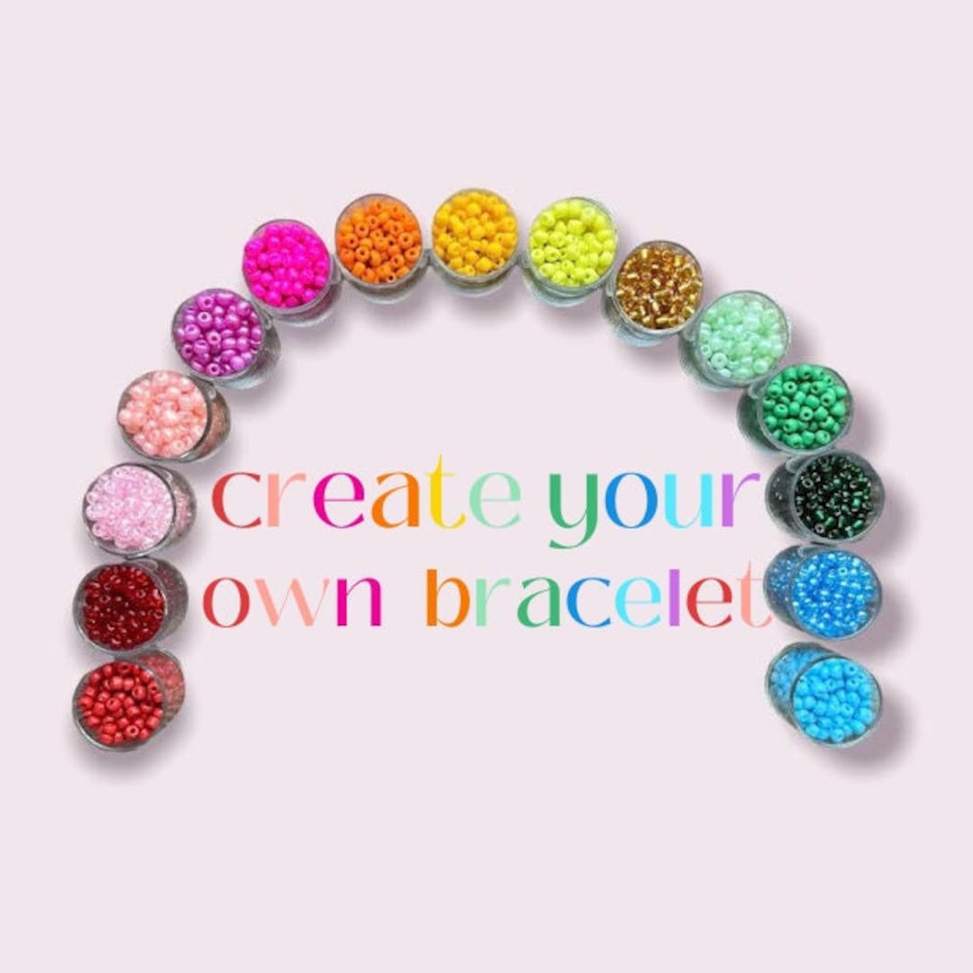 Customizable Beaded Elastic Stretch Word Bracelet | Design Your Own ...
