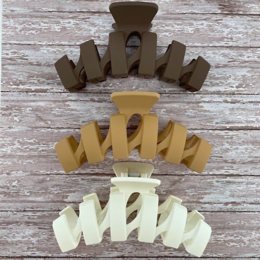 Neutral Minimalist Large Zig Zag Hair Claw Clip | Hair Clip | French ...