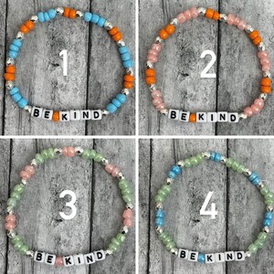 Be Kind Beaded Elastic Stretch Word Bracelet | Treat People With ...