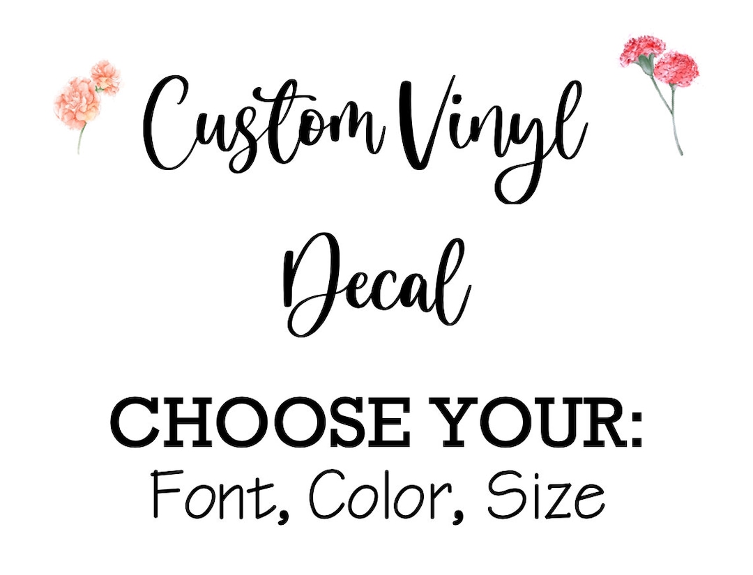 Custom Vinyl Text Decal: Car, Wall, Laptop Sticker, Custome Name Decal ...