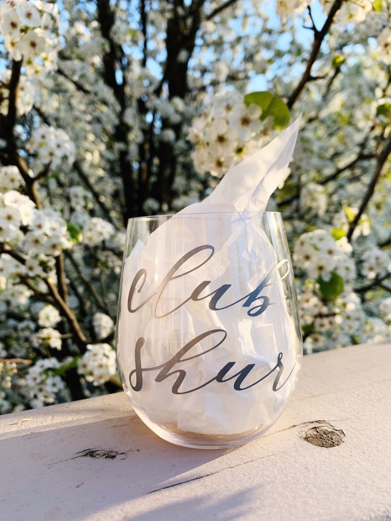 Personalized Plastic Stemless Wine Glass Bridesmaid Glasses Etsy