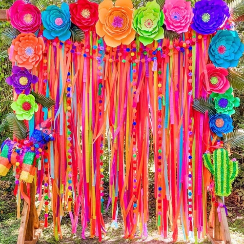 Fiesta Backdrop Fiesta Decorations Streamer Backdrop Fringe - Etsy