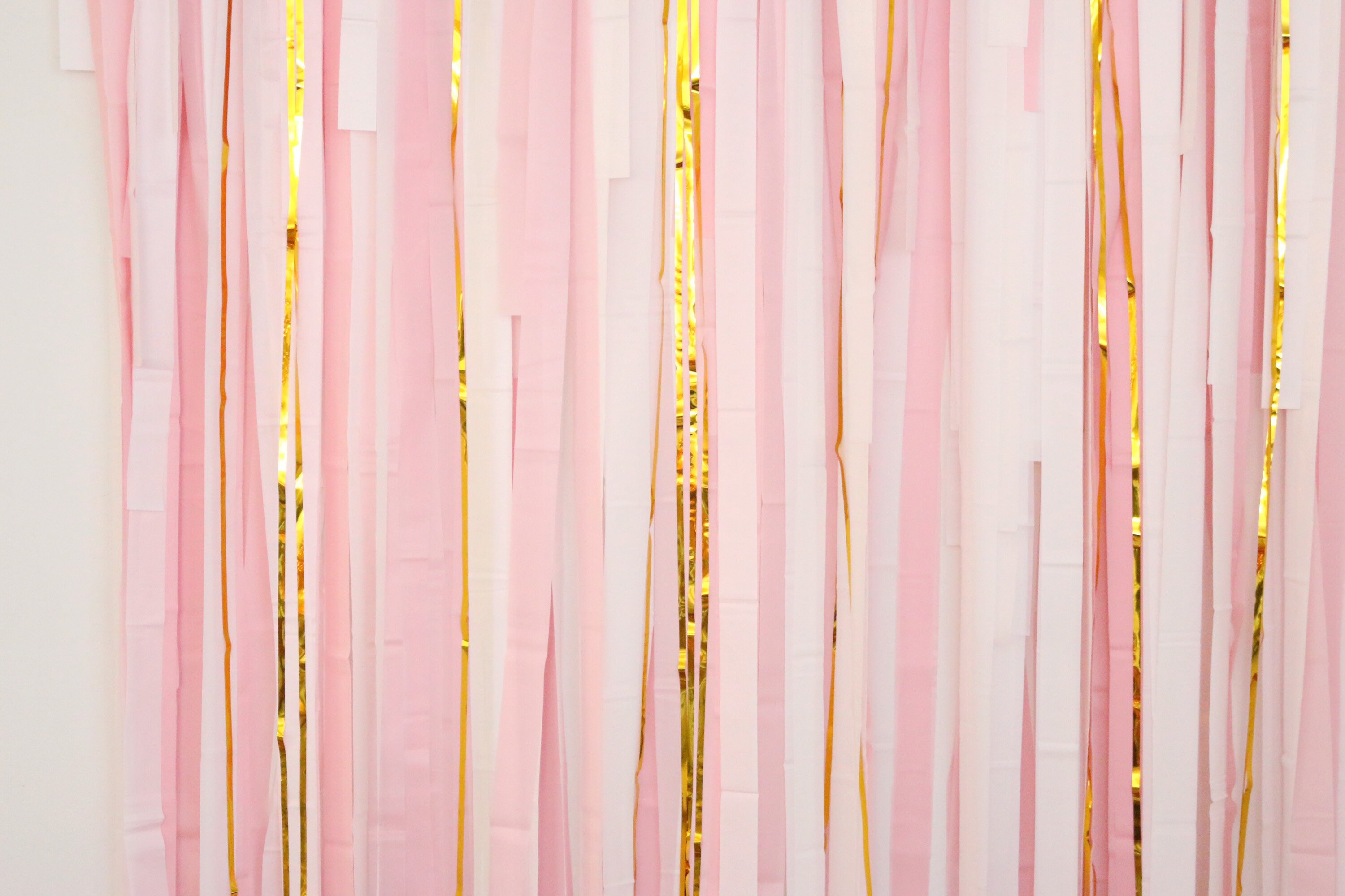 Streamer Backdrop Fringe Backdrop Pink and Gold Decorations - Etsy