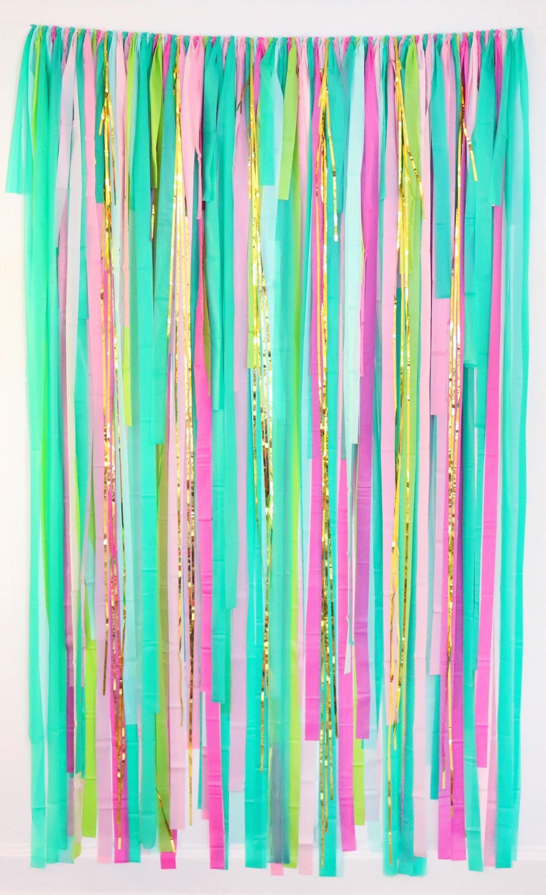 Streamer Backdrop, Fringe Backdrop, Pink and Green Party Decorations ...