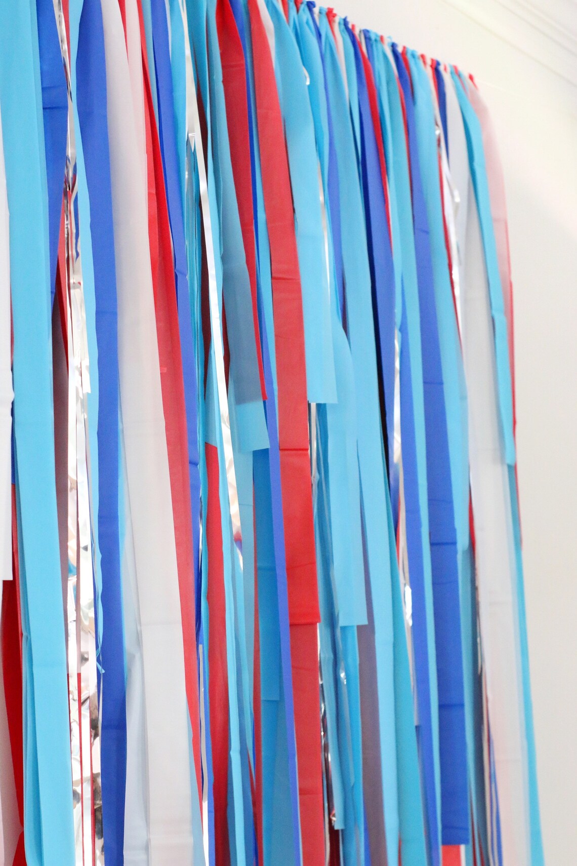 Streamer Backdrop, Fringe Backdrop, Red White and Blue Party ...