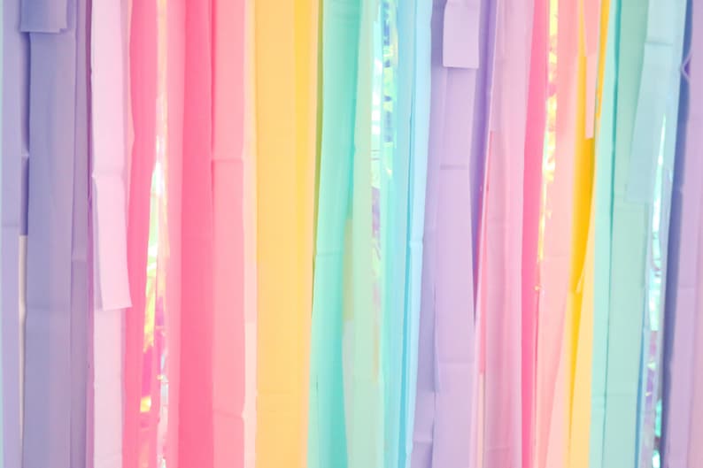 Streamer Backdrop Fringe Backdrop Pastel Party Decor Pastel - Etsy