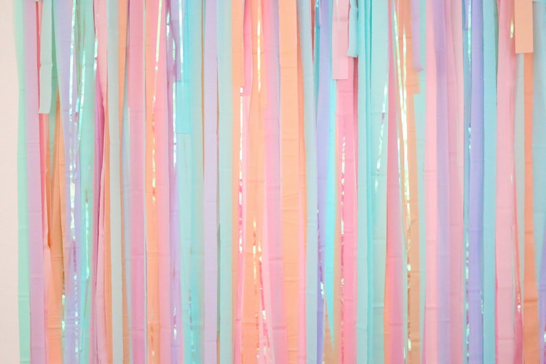 Streamer Backdrop, Fringe Backdrop, Pastel Party Decor, Pastel Rainbow ...