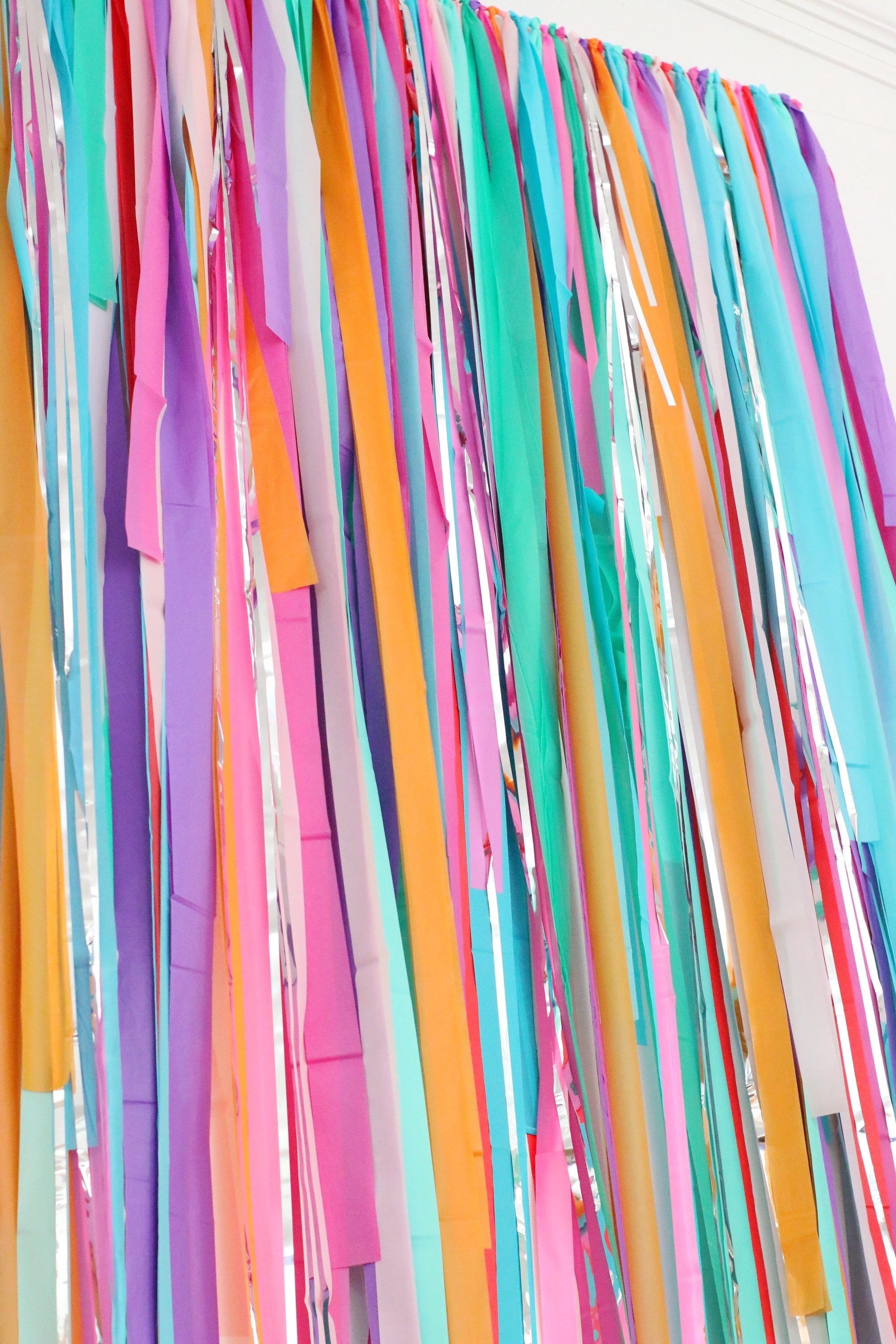 Colorful Backdrop, Wedding Backdrop, Photo Booth, Streamer Backdrop ...