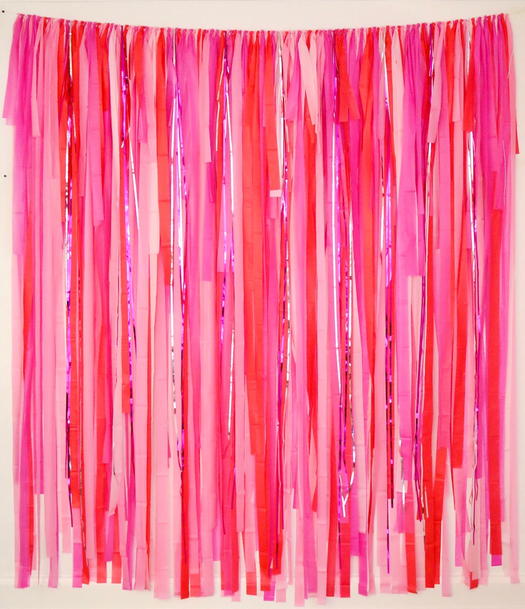 Streamer Backdrop, Fringe Backdrop, Pink Birthday Decorations ...
