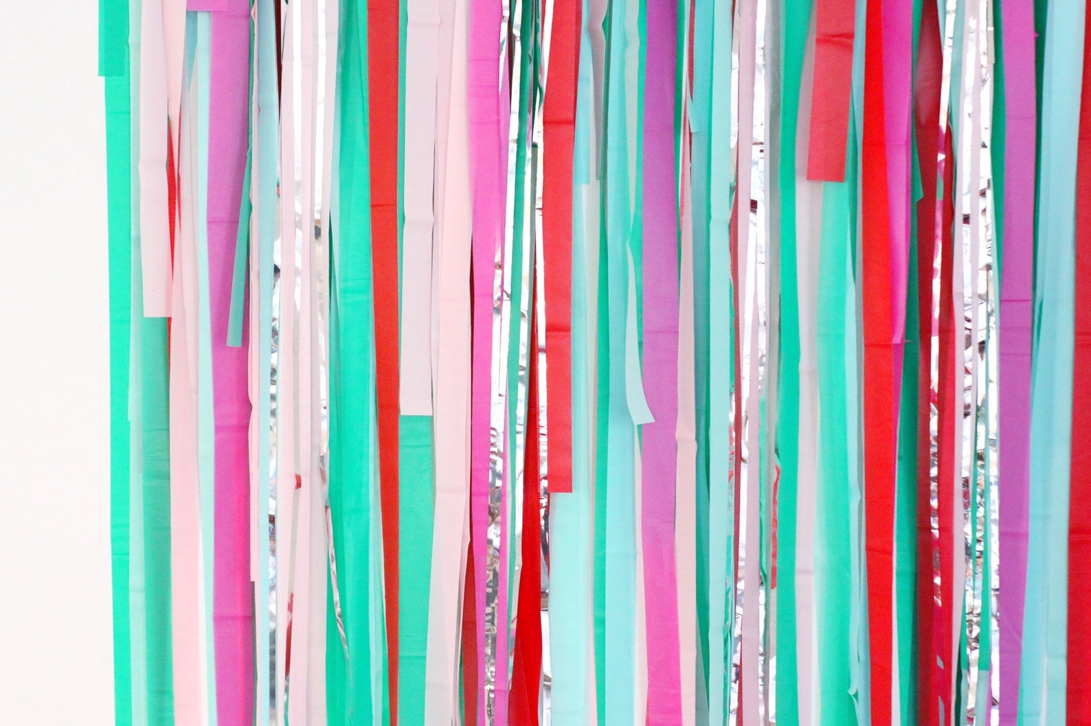 Streamer Backdrop Fringe Backdrop Pink and Green Streamer | Etsy