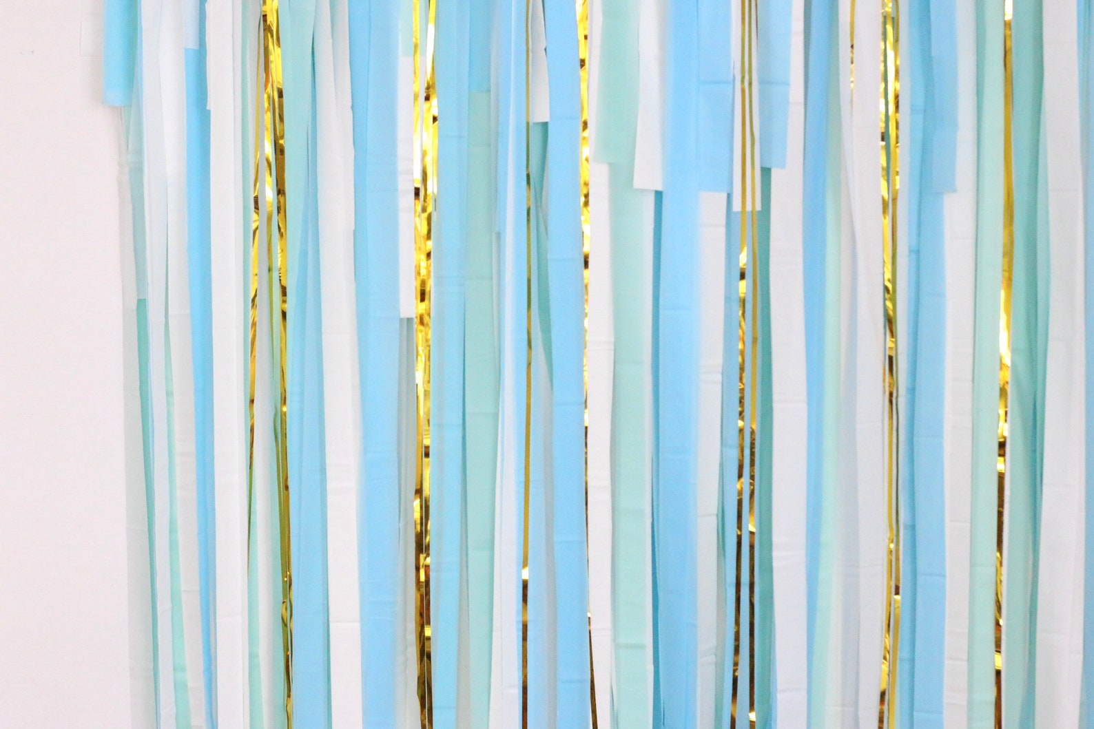 Streamer Backdrop Fringe Backdrop Blue and Mint Birthday - Etsy