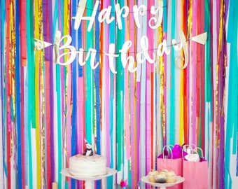 Streamer Backdrop Fringe Backdrop Rainbow Party Decorations | Etsy Canada