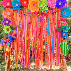 Fiesta Backdrop, Fiesta Decorations, Streamer Backdrop, Fringe Backdrop ...