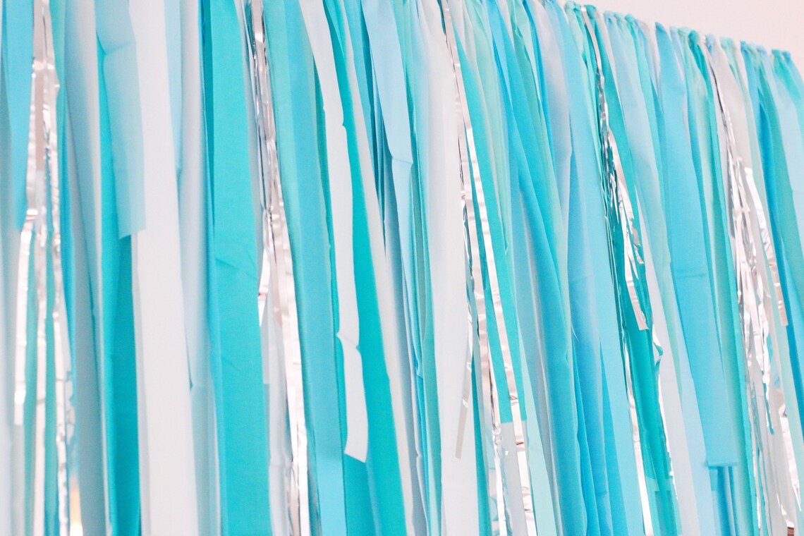 Streamer Backdrop Fringe Backdrop Blue Birthday Decorations - Etsy