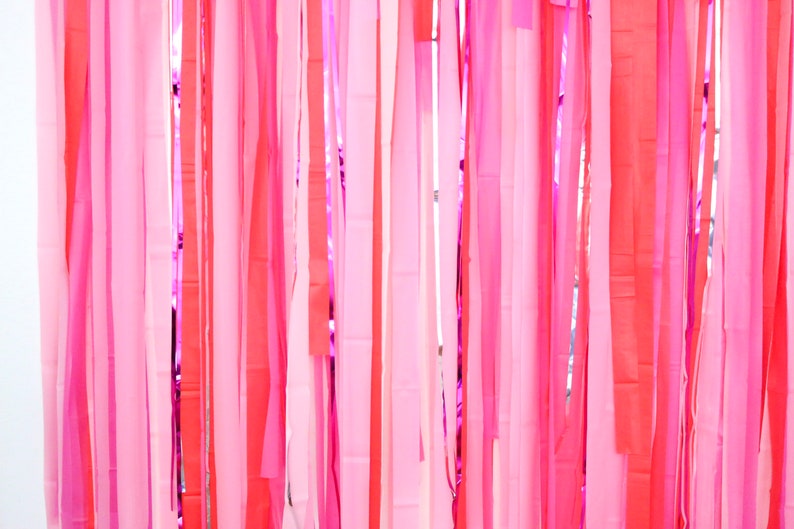 Streamer Backdrop Fringe Backdrop Pink Birthday Decorations - Etsy