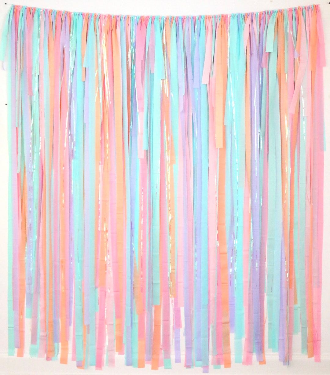 Streamer Backdrop, Fringe Backdrop, Pastel Party Decor, Pastel Rainbow ...