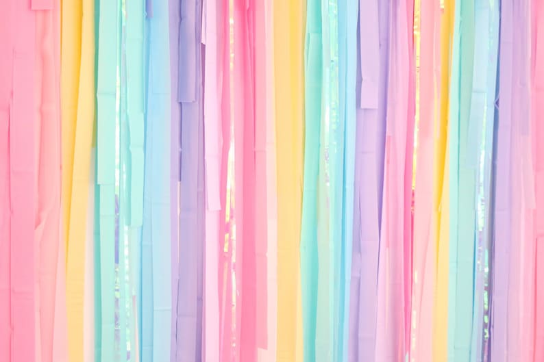 Streamer Backdrop Fringe Backdrop Pastel Party Decor Pastel - Etsy