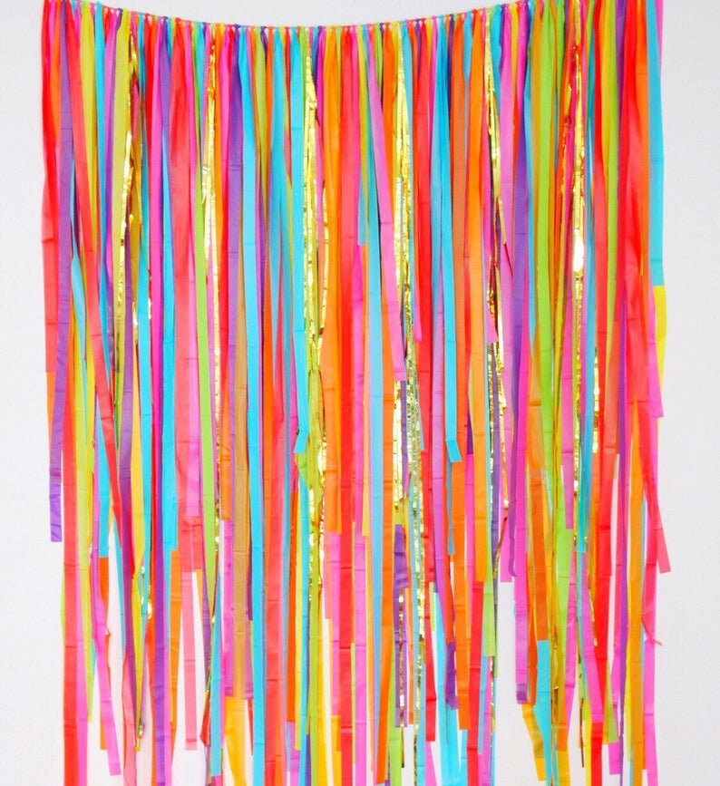 Colorful Backdrop Photo Backdrop Streamer Backdrop Fringe - Etsy