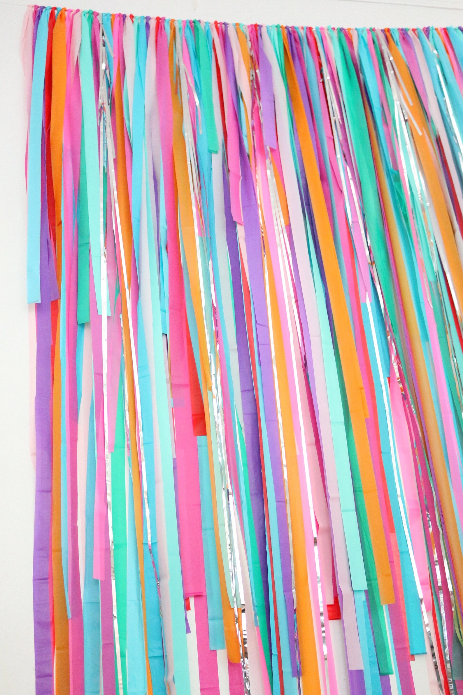 Streamer Backdrop, Fringe Backdrop, Rainbow Party, Fiesta Decor, Party ...