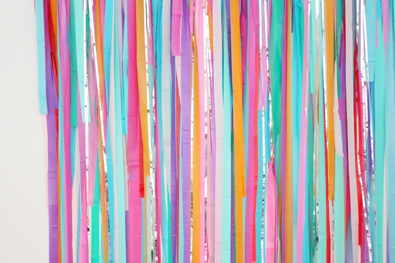 Streamer Backdrop Fringe Backdrop Rainbow Party Fiesta - Etsy