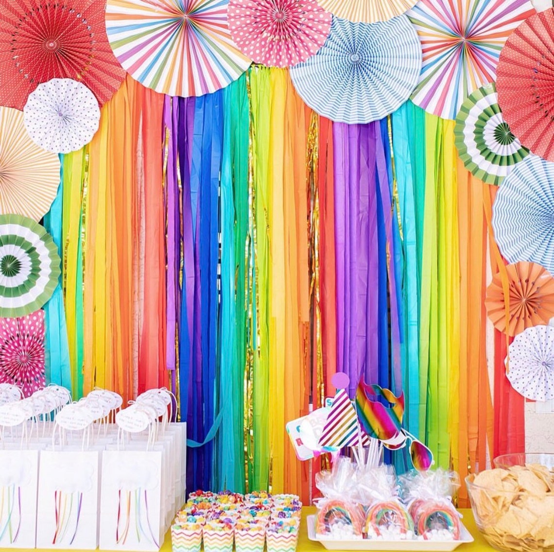 Streamer Backdrop, Fringe Backdrop, Rainbow Backdrop,rainbow Party ...