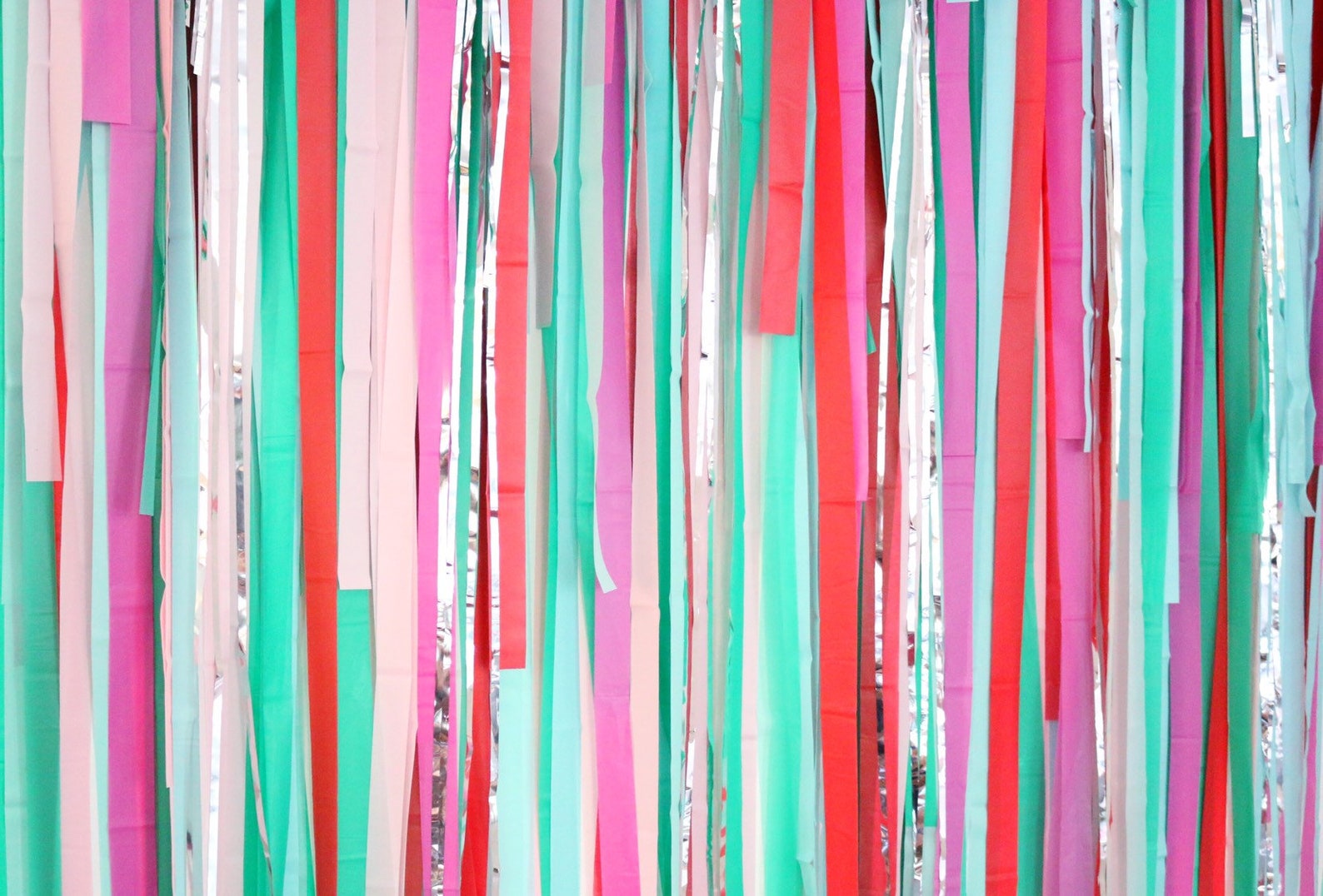 Streamer Backdrop Fringe Backdrop Pink and Green Streamer | Etsy
