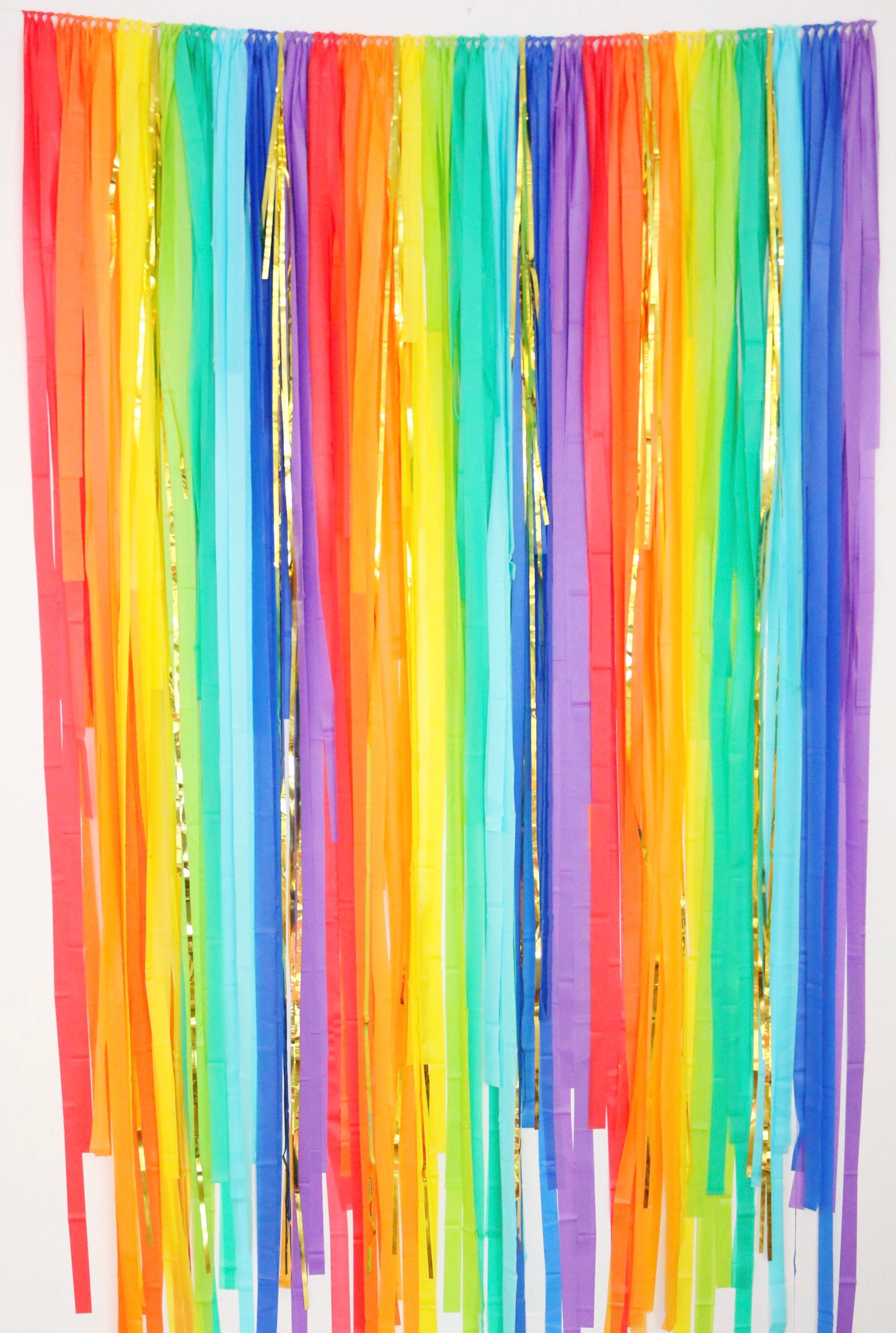 Streamer Backdrop Fringe Backdrop Rainbow Backdroprainbow | Etsy