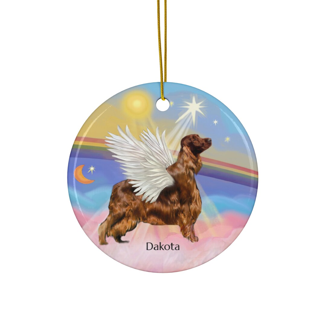 Personalized dakota Irish Setter Angel in Heaven Rainbow Bridge ...
